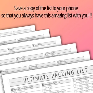 Ultimate Packing List, Printable Packing Planner List Planner, Vacation ...