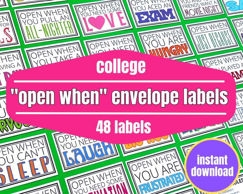 Open When Printable Letter Labels Envelope Label or Card - Etsy UK