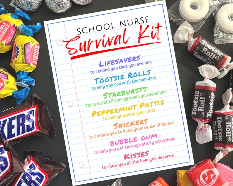 School Nurse Survival Kit Gift Tags Registered Nurse - Etsy