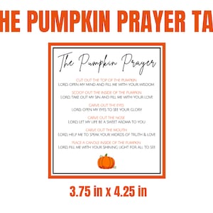 Christian Pumpkin Carving Prayer Tag, Pumpkin Prayer Tag, Church and ...
