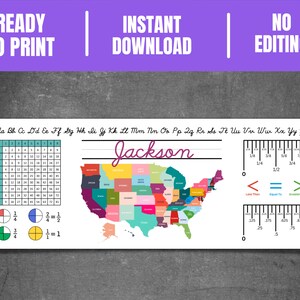 Student Desk Name Tag Printable, Desk Decoration Classroom Desk ...