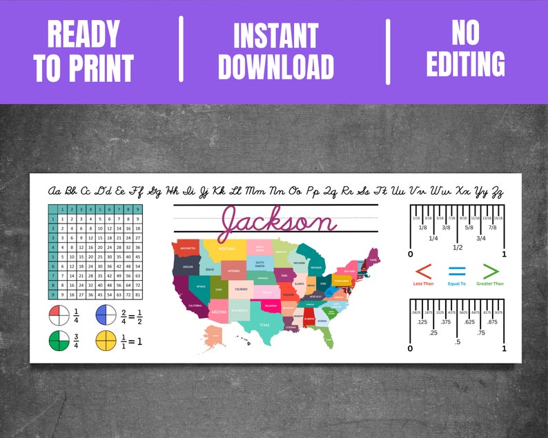 Student Desk Name Tag Printable, Desk Decoration Classroom Desk ...