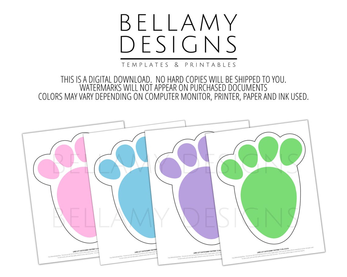 Printable Bunny Footprints, Easter Bunny Footprint Activity, Easter ...