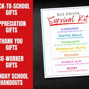 Bus Driver Survival Kit Gift Tags, Transportation Department ...