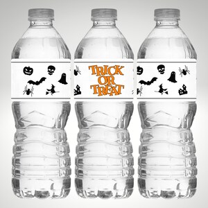 Halloween Water Bottle Wrapper Labels, Trick or Treat Party Printable ...