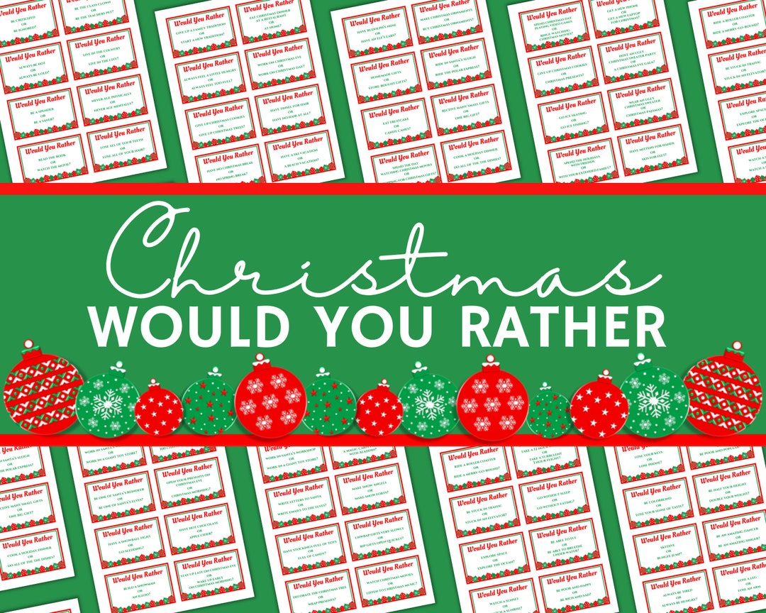 Christmas Would You Rather Activity Printable, Family Game Night ...