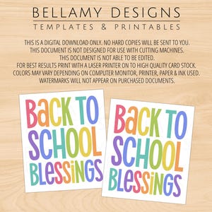 Back to School Blessings Gift Tags, First Day of School Bag Tag for ...