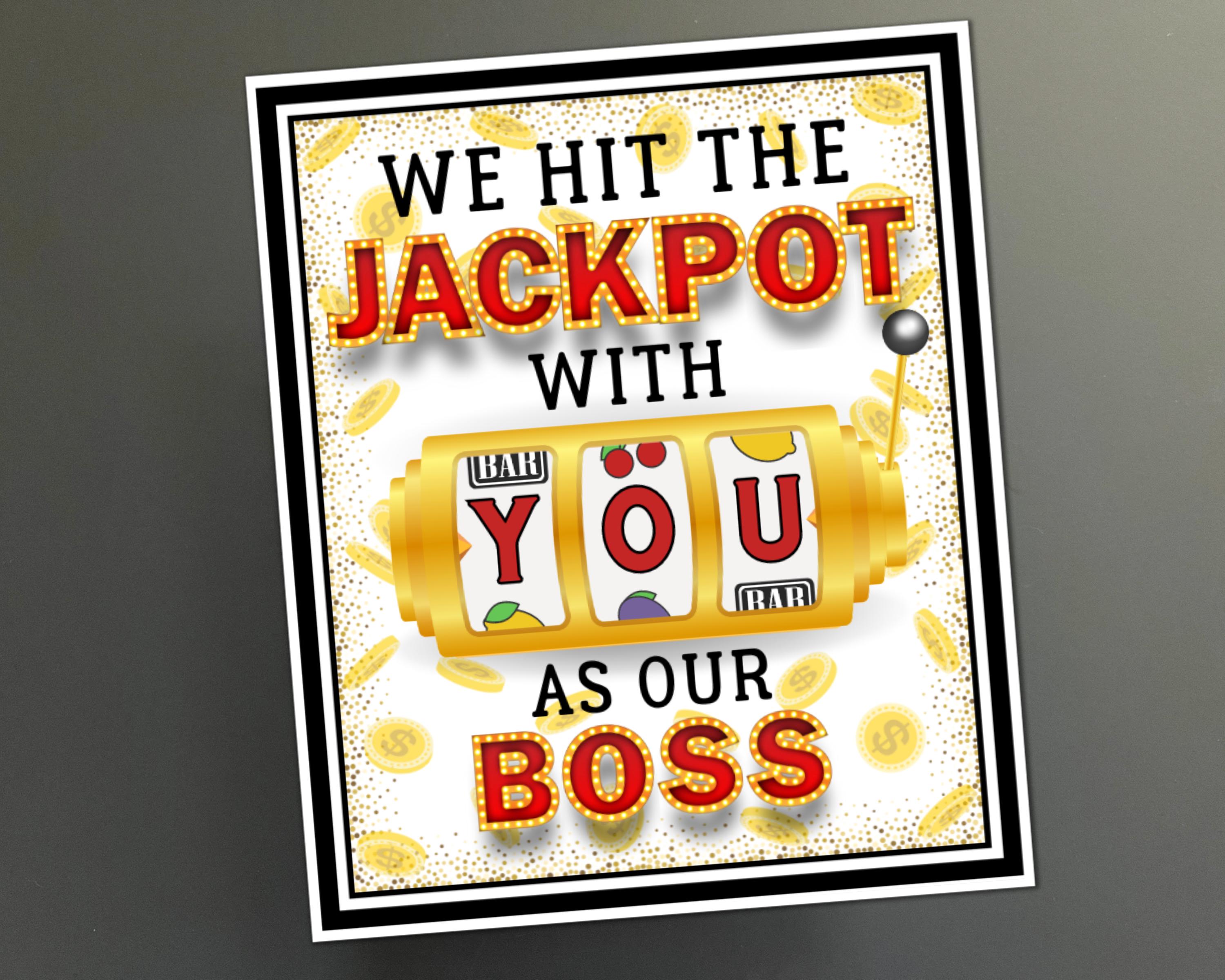 Hit the Jackpot Boss Appreciation Gift Tags, Jackpot Lottery Tag ...