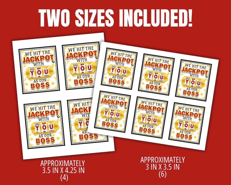 Hit the Jackpot Boss Appreciation Gift Tags, Jackpot Lottery Tag ...
