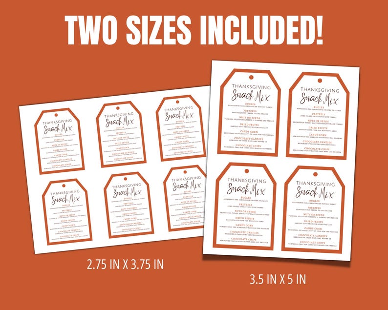 Editable Thanksgiving Snack Mix Gift Tags, Friendsgiving Printable ...