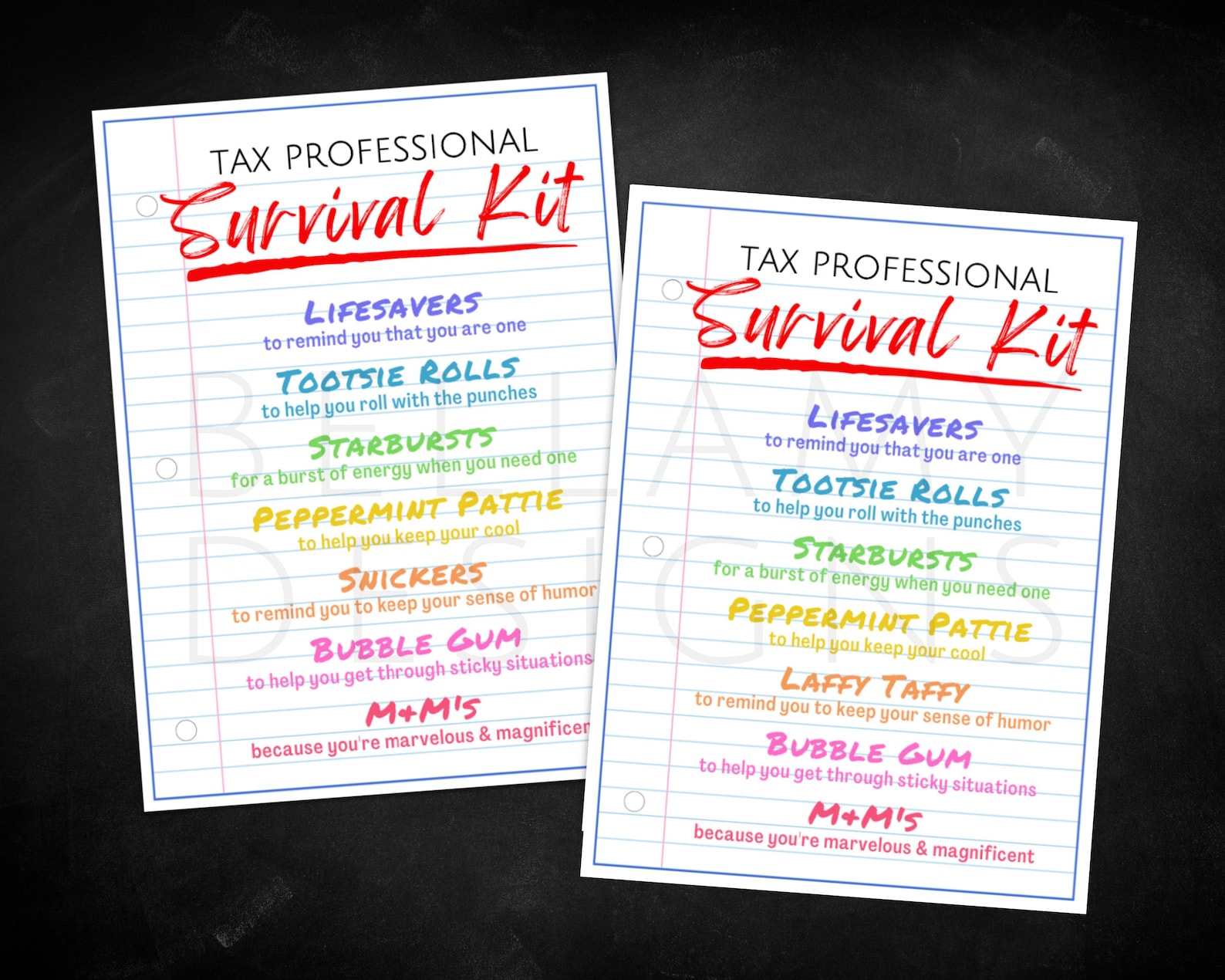 Tax Professional Survival Kit Gift Tags, Tax Preparation Appreciation ...