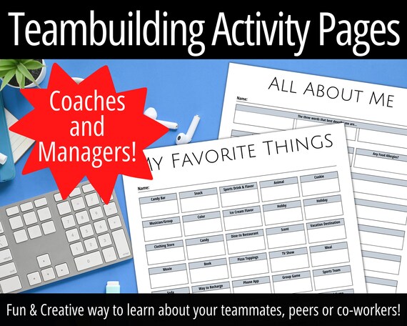 Teambuilding Activity Pages All About Me and My Favorite - Etsy