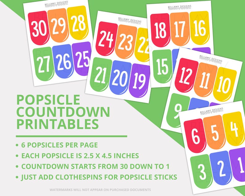 Countdown to Summer Vacation, Last Day of School Countdown Printable ...