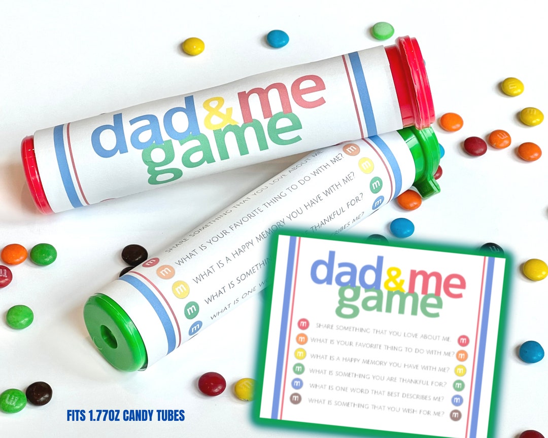 M&M Dad and Me Game Candy Tube Wrapper Printable, Treat Wrapper, School ...