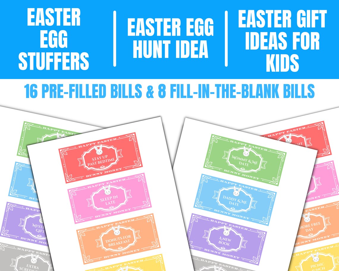 Easter Bunny Money Bunny Bucks Printable Cards Easter Coupon - Etsy