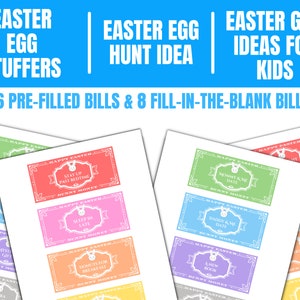 Easter Bunny Money, Bunny Bucks Printable Cards, Easter Coupon Basket ...