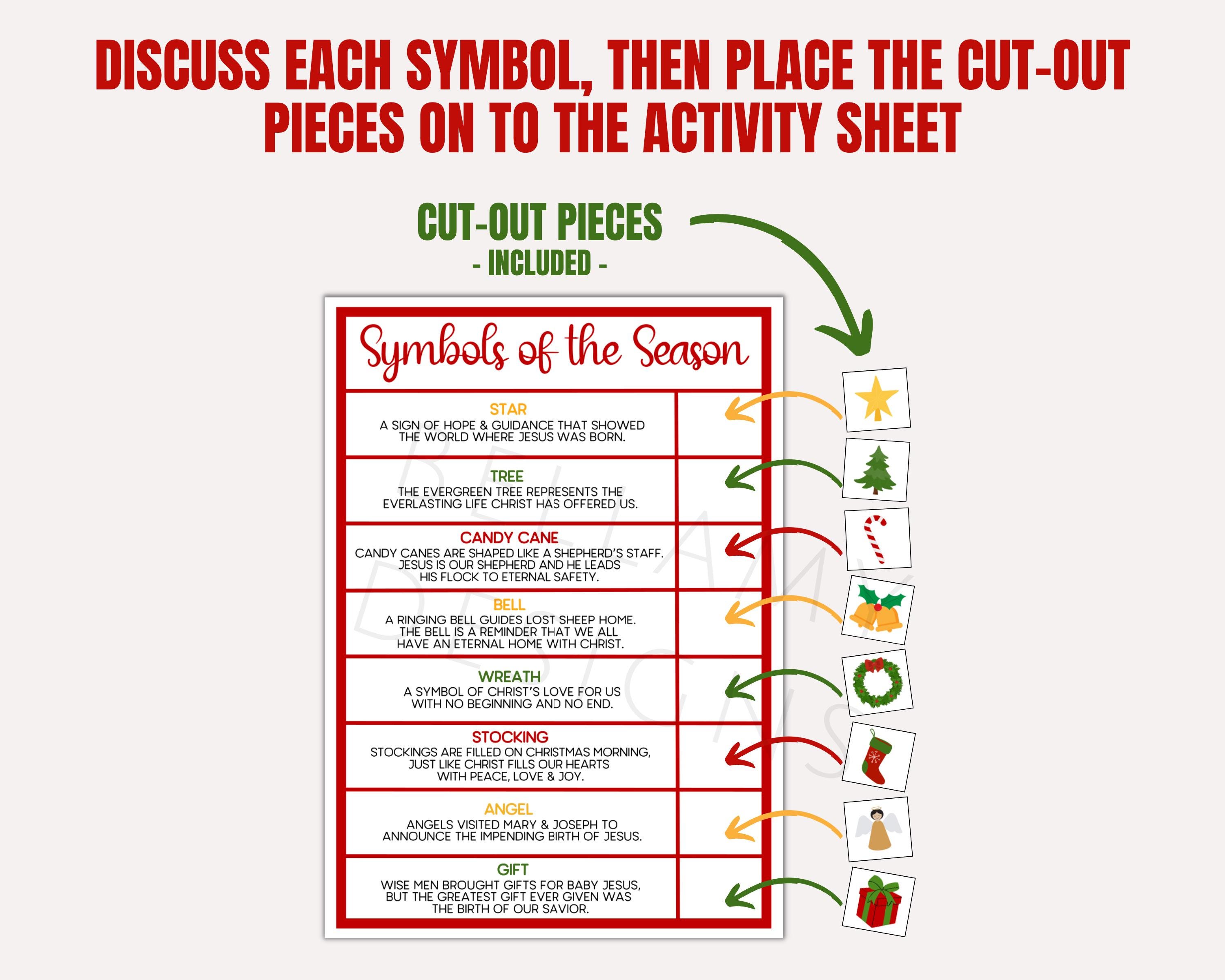 Christmas Symbols & Christian Activity Sheet Printable, Meaning of ...
