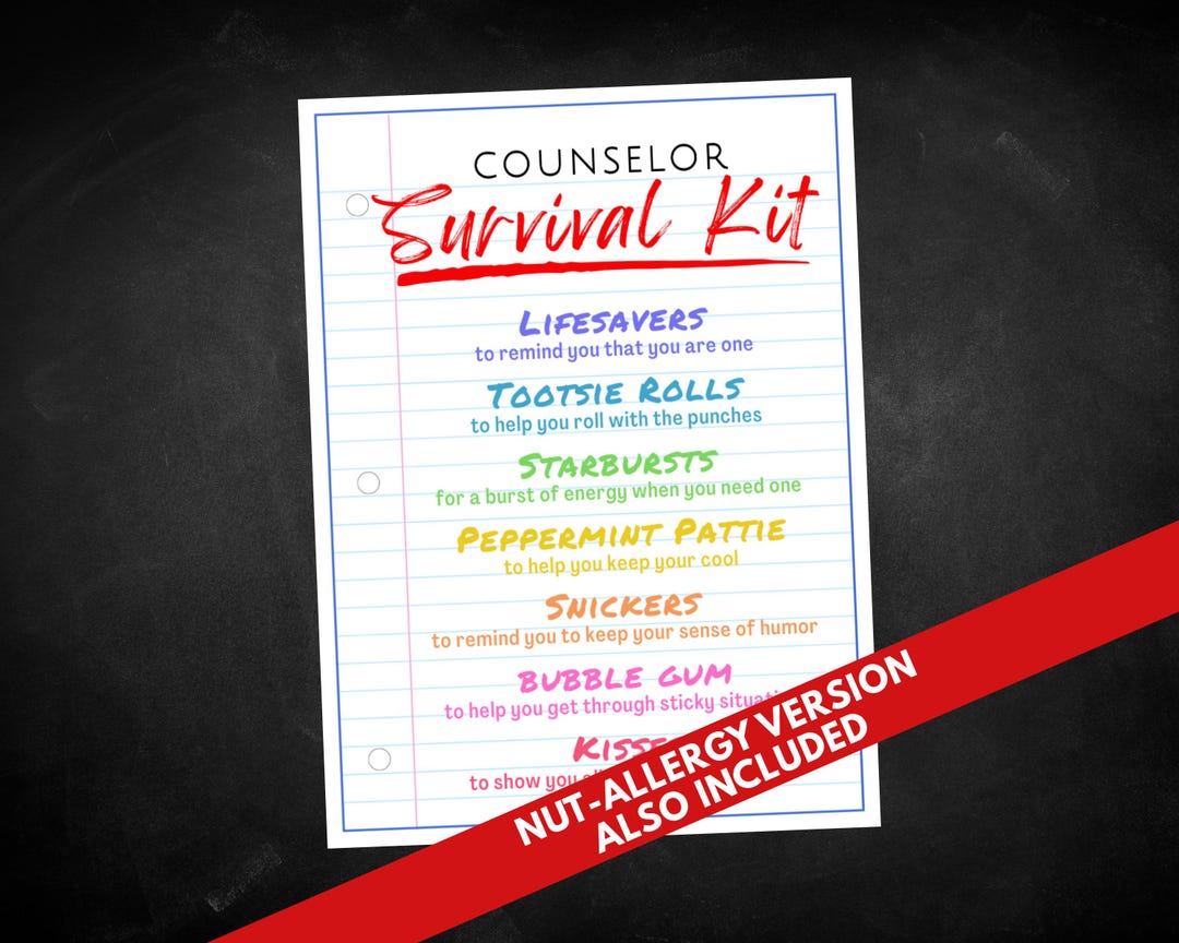 Counselor Gift Tags, School Counselor Back to School Survival Kit ...