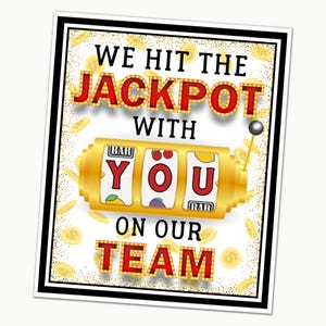 Hit the Jackpot Sports Team Gift Tags, Team Appreciation, Jackpot ...