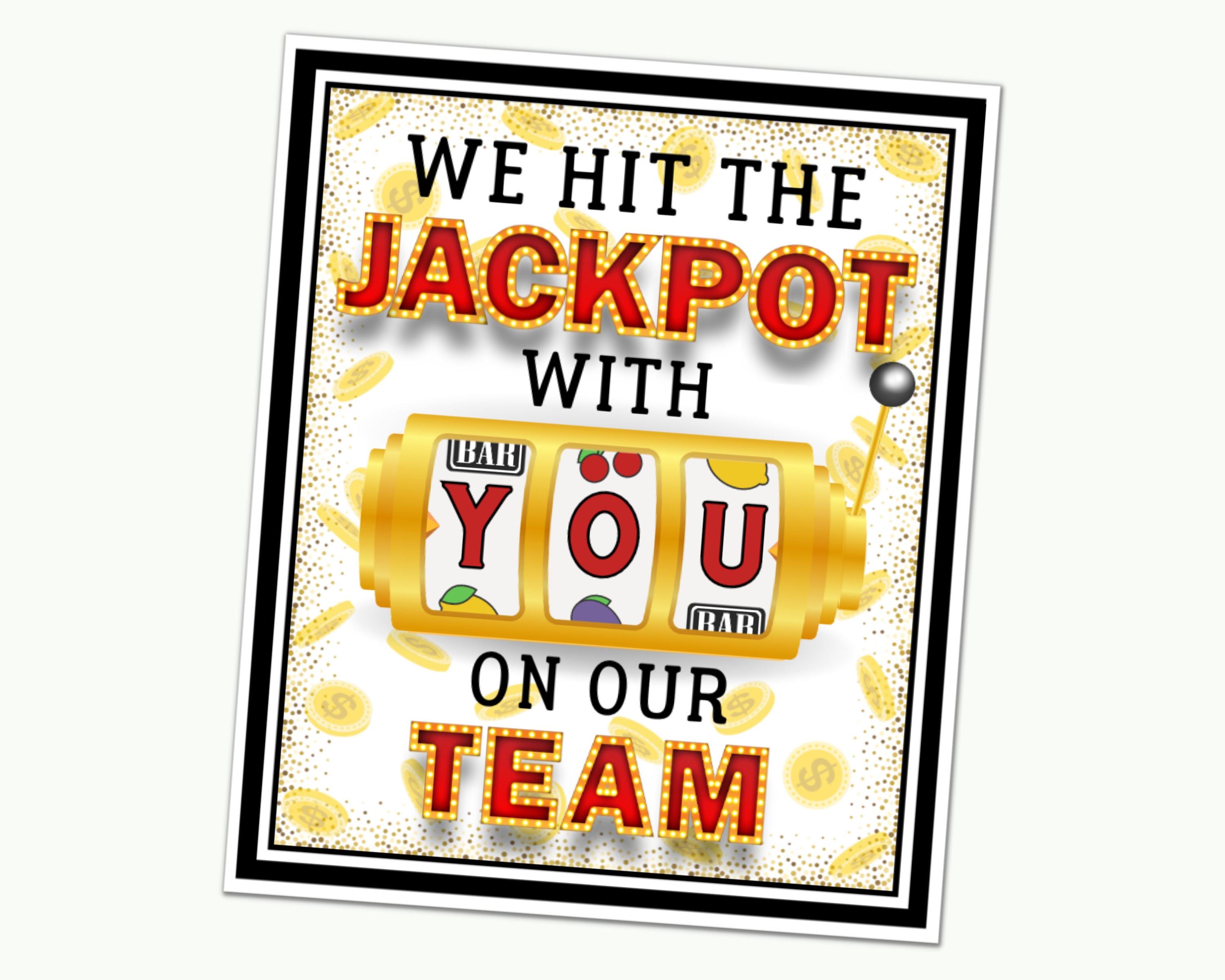 Hit the Jackpot Sports Team Gift Tags, Team Appreciation, Jackpot ...
