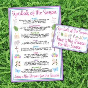 Easter Symbols & Christian Activity Sheet Printable, He is Risen Jesus ...