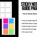 Printable Sticky Note Template & List Pages, Sticky Note Guide Page ...
