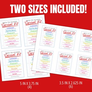 EDITABLE Back to School Survival Kit Treat Bag Tag, Teacher & Staff ...