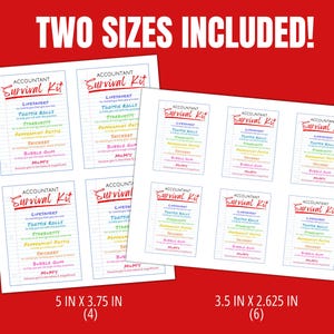 Accountant Survival Kit Gift Tags, CPA Accountant Appreciation Thank ...