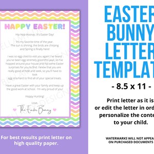 Editable Easter Bunny Letter Bundle Template, Easter Egg Hunt Clue ...