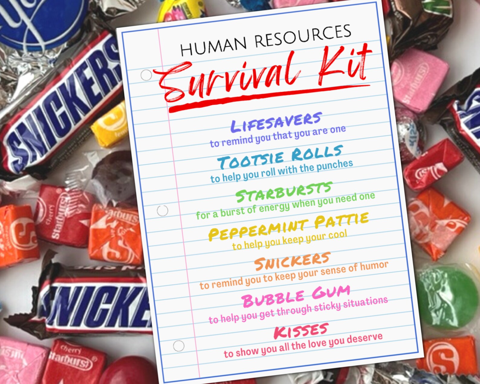 Human Resources Survival Kit Gift Tags, HR Appreciation Thank You Card ...