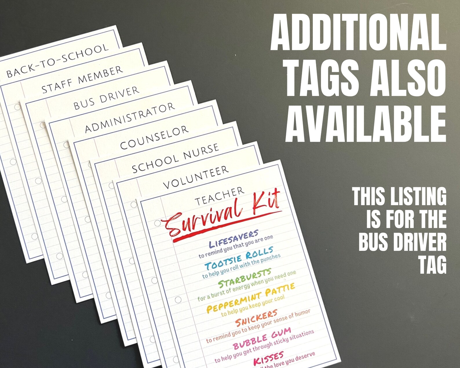 Bus Driver Survival Kit Gift Tags Transportation Department - Etsy