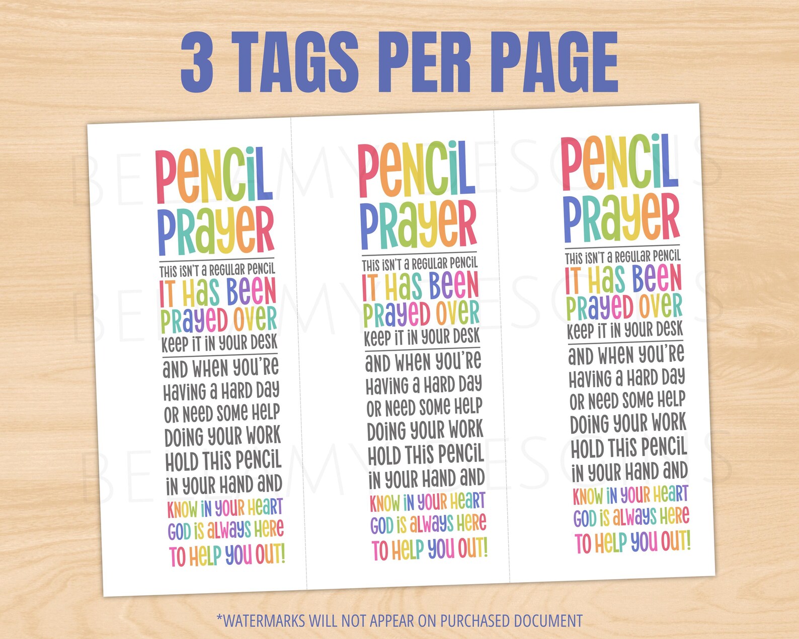 Christian Pencil Prayer Card Printable for Students, Back to School or ...