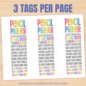 Christian Pencil Prayer Card Printable for Students and Teachers for ...