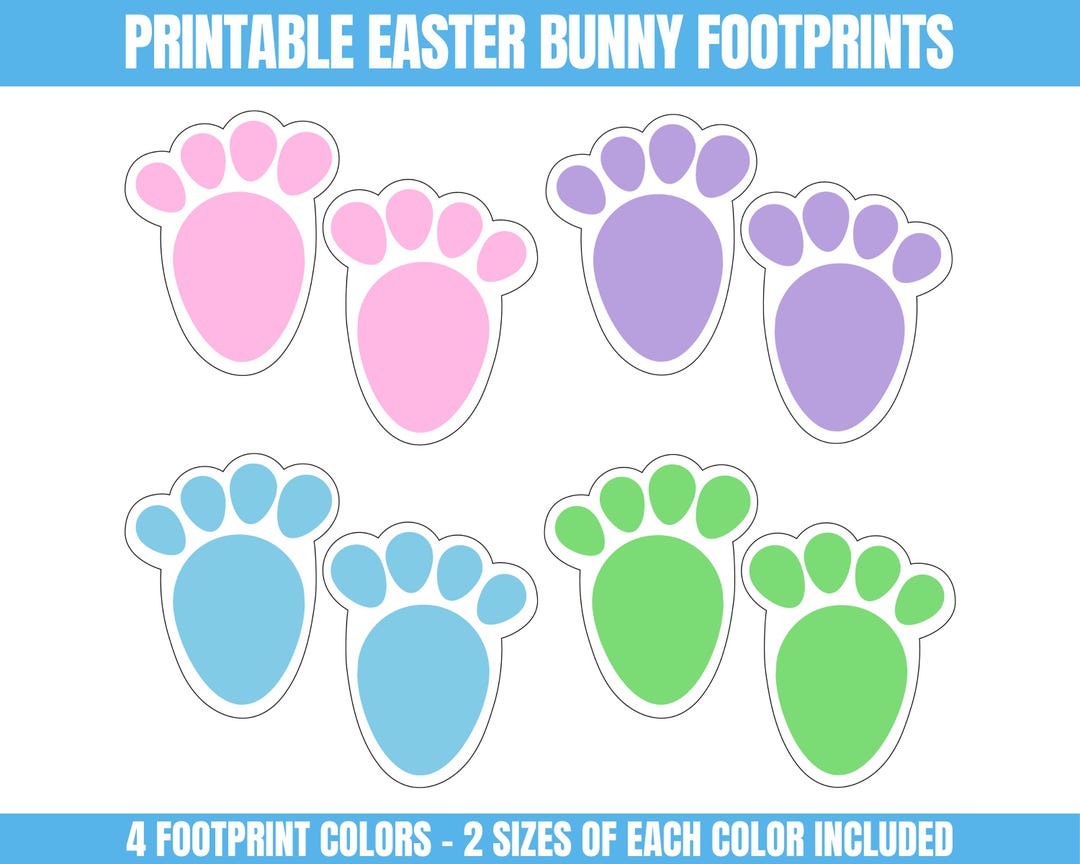 Printable Bunny Footprints, Easter Bunny Footprint Activity, Easter ...