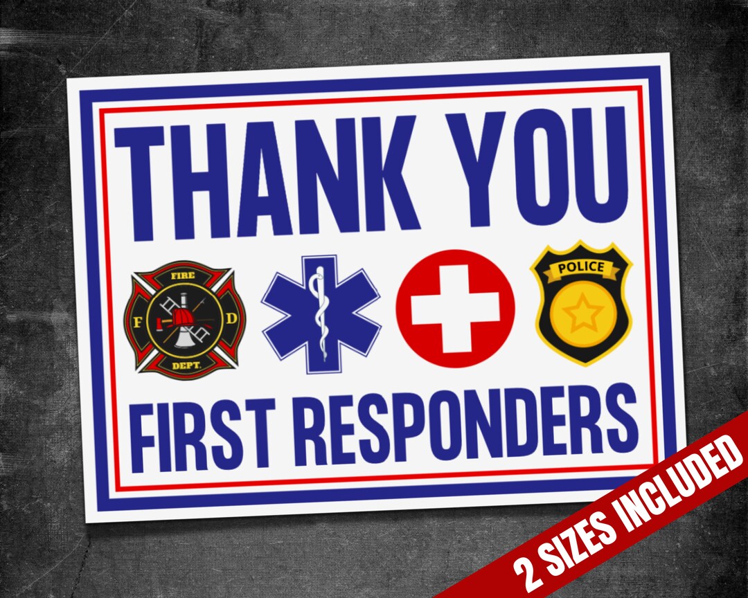 Thank You First Responders Appreciation Gift Tags, Police Firefighter ...