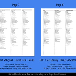 Sports Packing List, Tournament Game Competition Checklist for Athletes ...