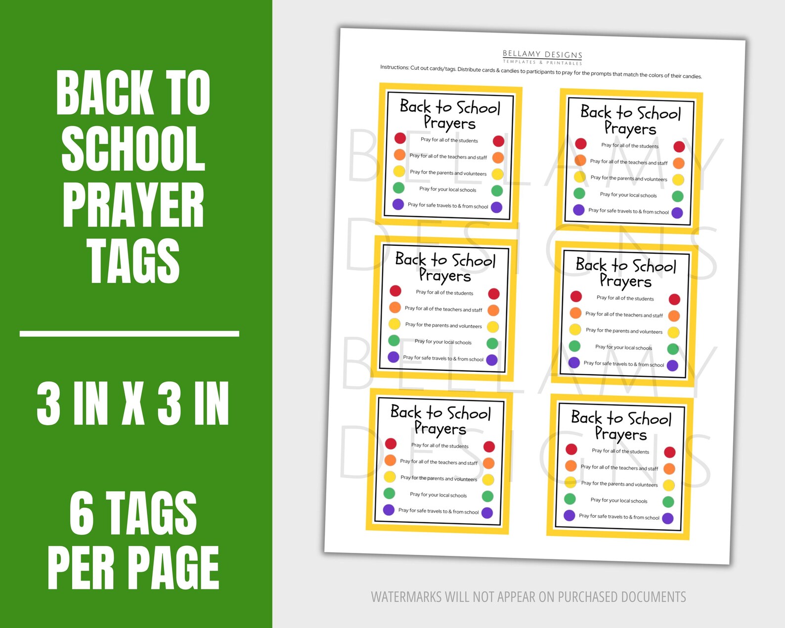 Back to School Prayers Card, Chewy Fruit Candies Gift Tags, First Day ...