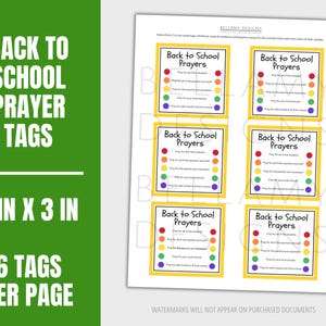 Back to School Prayers Card, Chewy Fruit Candies Gift Tags, First Day ...