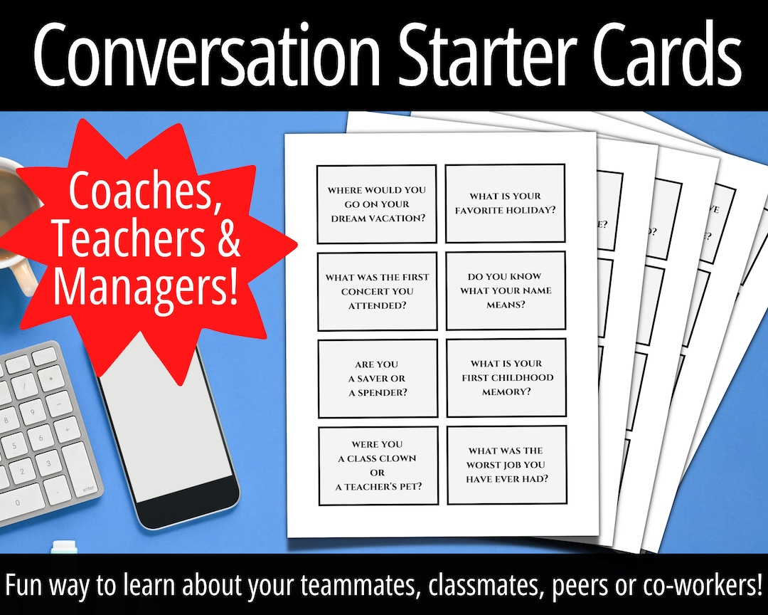 Conversation Starter Cards Teambuilding Activity Office - Etsy
