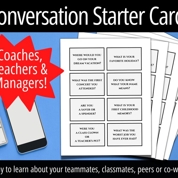 Conversation Starter Cards - Etsy