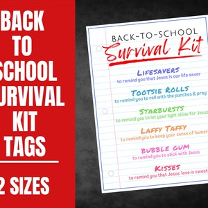 Religious Back-to-school Survival Kit Gift Tags, Meet the Teacher ...