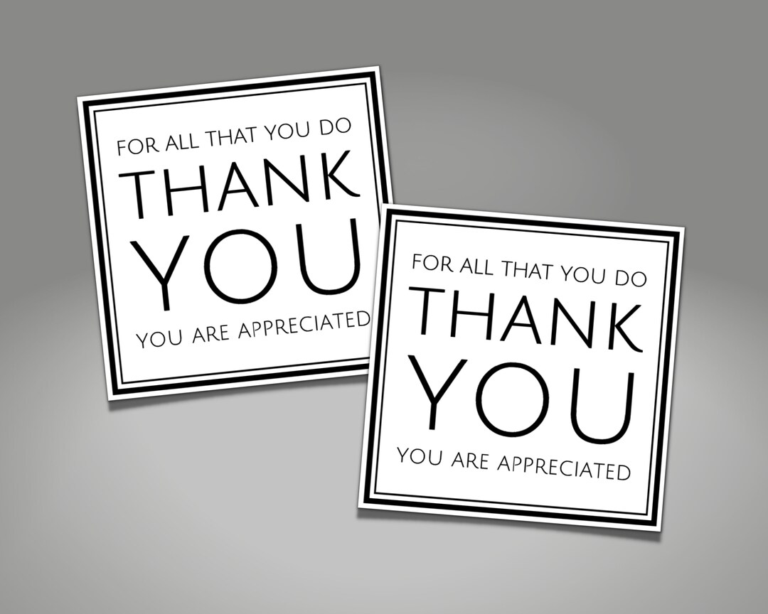 Minimalist Thank You Appreciation Tags, Employee Staff Team Work ...