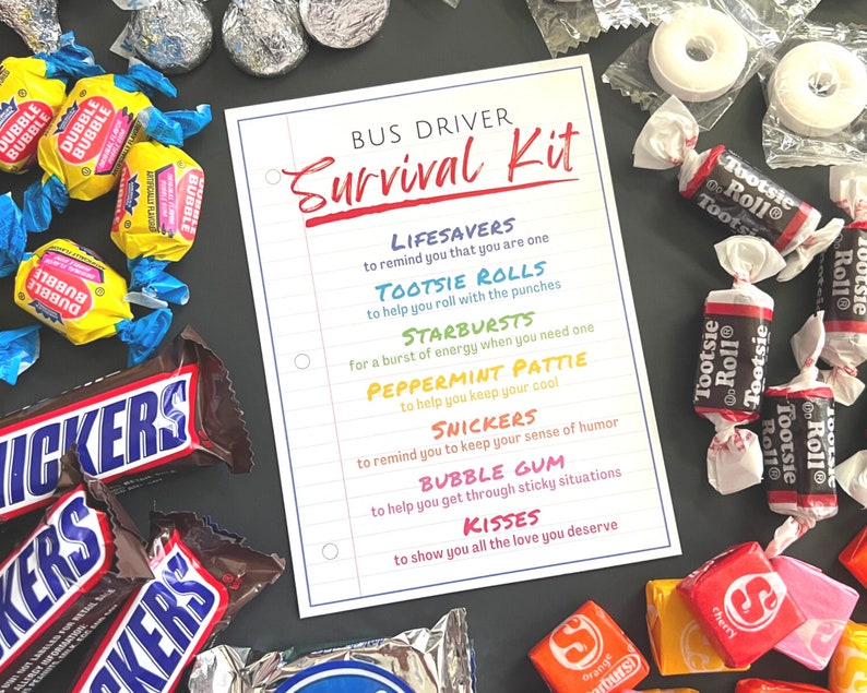 Bus Driver Survival Kit Gift Tags Transportation Department - Etsy