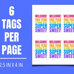 Back to School Printable Treat Bag Tags, New School Year Welcome Gift ...