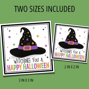 Halloween Sticker Label Tag Printable, Witching You A Happy Halloween ...