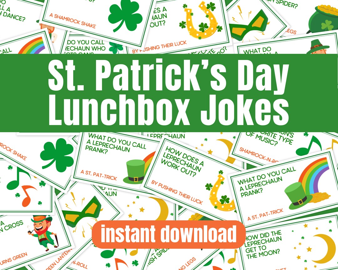 St. Patricks Day Lunchbox Jokes for School Lunches, Party Favors Lunch ...