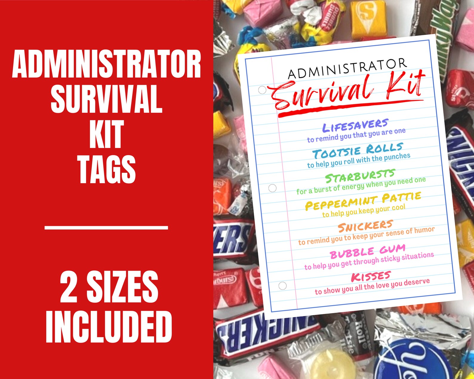 Administrator Survival Kit Gift Tags Principal Appreciation - Etsy