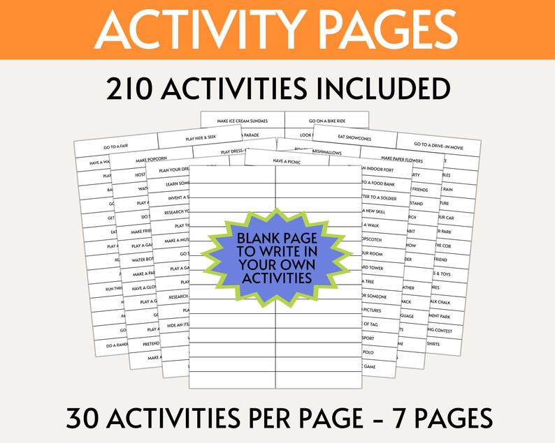 Kids Summer Activities Printable, I'm Bored Jar Bucket List Activity ...