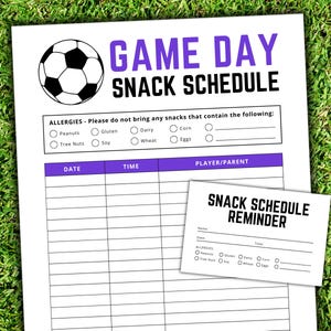 EDITABLE Soccer Snack Schedule Sign up Sheet, Soccer Coach and Soccer ...