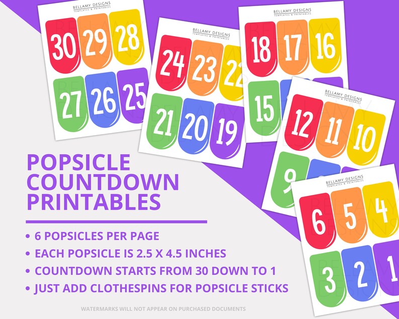 Countdown to Summer Vacation, Last Day of School Countdown Printable ...